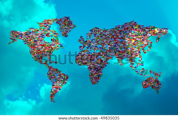 Illustration World Map Made World Flags Stock Illustration 49835035 ...