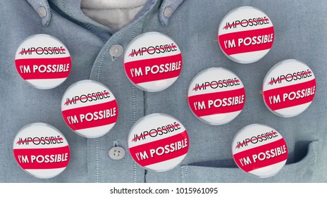 Im Possible Vs Impossible Buttons Pins Stock Illustration 1015961095 ...