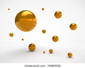 Image Array Floating Space Gold Spheres Stock Illustration 769845928 ...