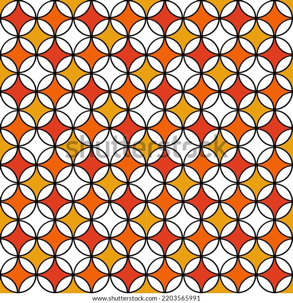 Image Endless Overlapping Circles Star Patterns Stock Illustration ...