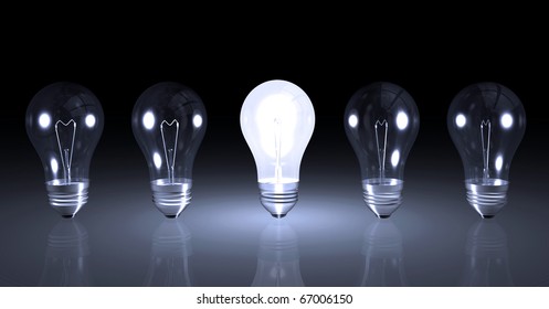 Image One Lit Light Bulb Next Stock Illustration 67006150 | Shutterstock