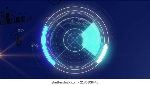 Image Radar Rotating Over Globe Graph Stock Illustration 2170308445 ...