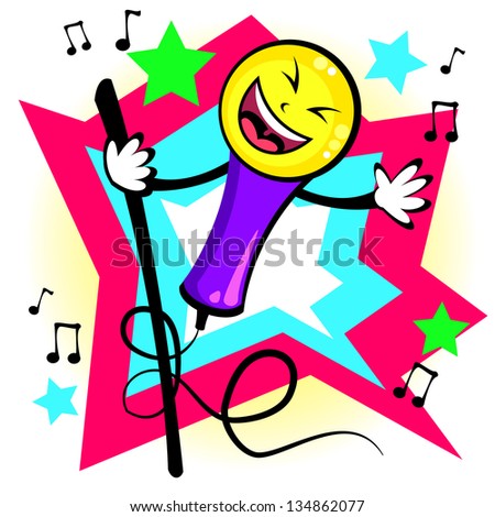 Image Smiling Microphone That Fun Sing Ilustración de stock134862077 ...
