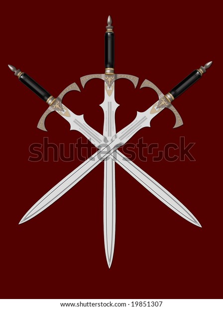 Image Sword Laying On Background 3d Stock Illustration 19851307 ...