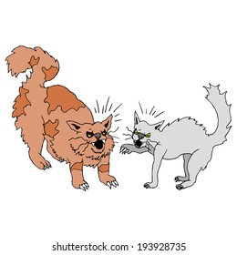 Image Two Cats Fighting Stock Illustration 193928735 | Shutterstock