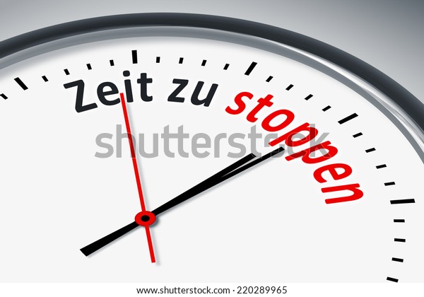 Image Typical Clock Text Time Stop Stock Illustration 220289965