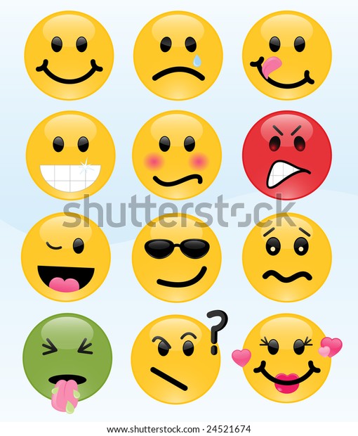 Stock ilustrace „Image Version Twelve Smileys Each Own“ 24521674