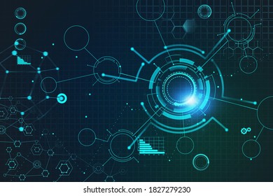 Immersive Hud Network Interface Over Dark Stock Illustration 1827279230 ...