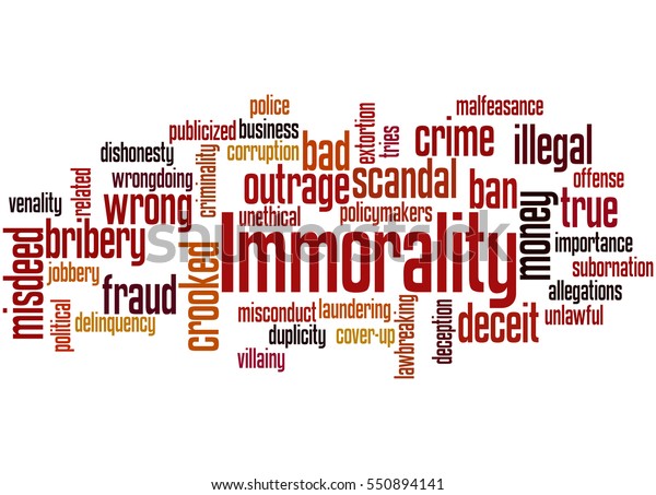 Immorality Word Cloud Concept On White Stock Illustration 550894141 ...