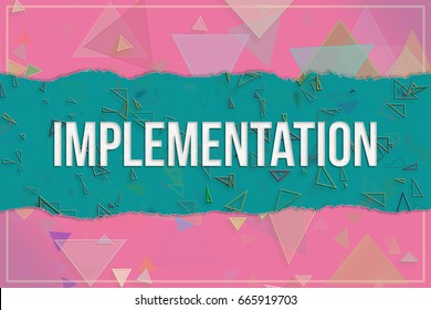 Implementation Information Technology Conceptual Words Colorful Stock ...