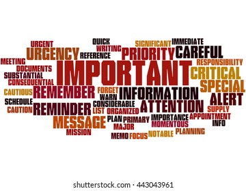 Important Word Cloud Concept On White Stock Illustration 443043961 ...