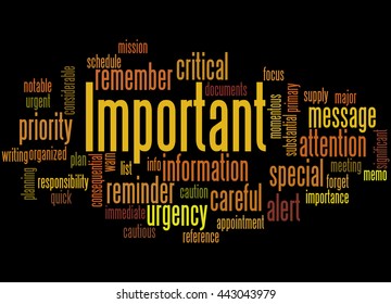 Important Word Cloud Concept On Black Stock Illustration 443043979 ...