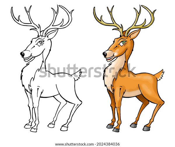 Imposing Deer Cartoon Style Stock Illustration 2024384036 | Shutterstock