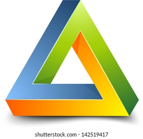 Triangle Logo Impossible 3d Shape Vector 스톡 벡터(로열티 프리) 621083588 ...
