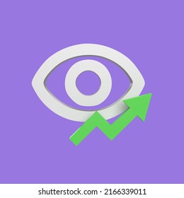 Increase Visibility 3d Icon Model Cartoon Stock Illustration 2166339011 ...