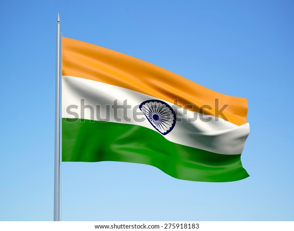 India 3d Flag Floating Wind 3d Stock Illustration 275918183