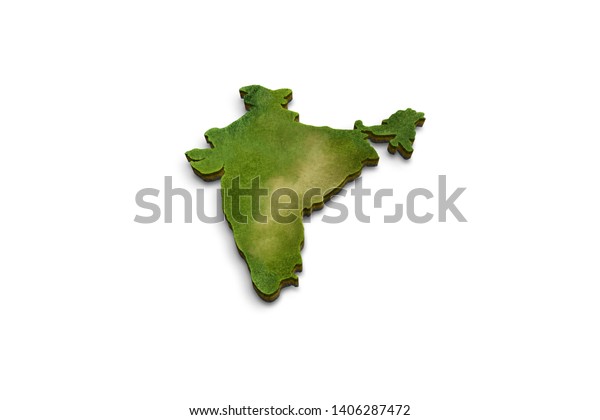 India 3d Map Isolated Isometric Stock Illustration 1406287472 ...
