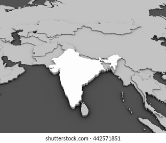 India Map 3d Rendering Stock Illustration 442571851 | Shutterstock