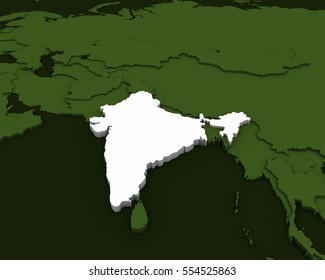 India Map 3d Rendering Stock Illustration 555326098