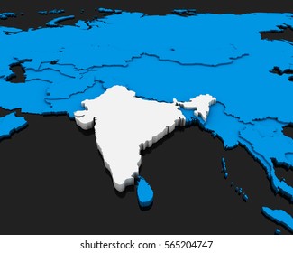 India Map Brown Background 3d Rendering Stock Illustration 576660580