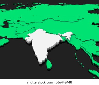 India Map Green Background 3d Rendering 库存插图 567578002 | Shutterstock