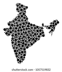 India Map Collage Dots Variable Sizes Stock Illustration 1057519832 ...