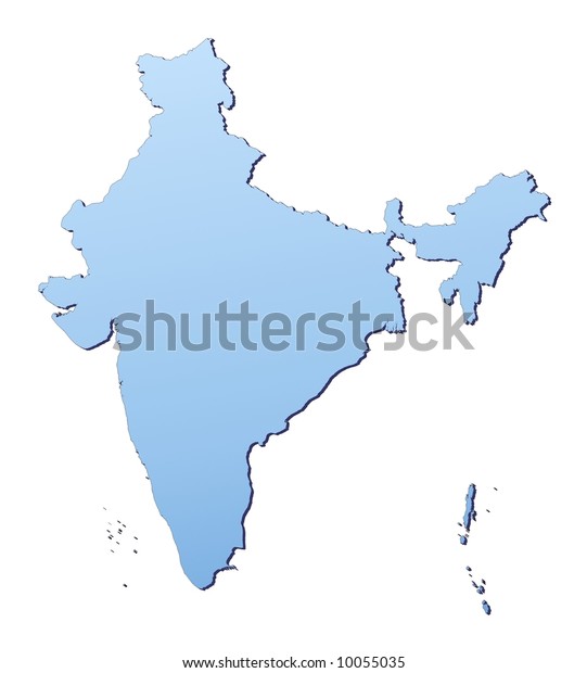 India Map Filled Light Blue Gradient Stock Illustration 10055035 ...