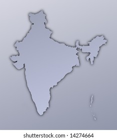 India Map Filled Metallic Gradient Mercator 스톡 일러스트 14274664 | Shutterstock