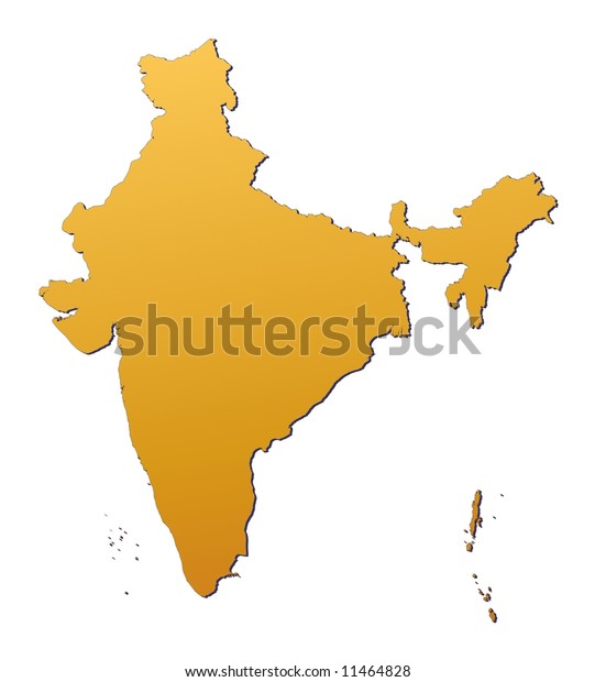 India Map Filled Orange Gradient Mercator Stock Illustration 11464828