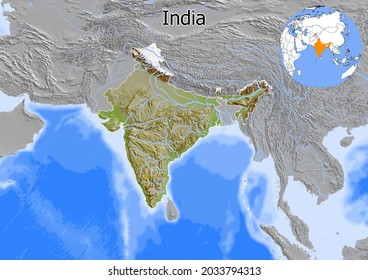 554 India Map Relief Images, Stock Photos & Vectors | Shutterstock