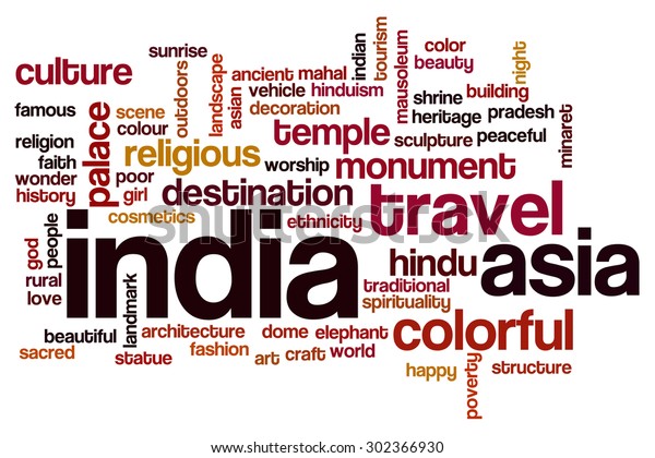 India Word Cloud Stock Illustration 302366930
