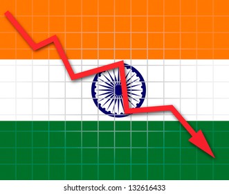 Indian Flag Arrow Graph Going Down 스톡 일러스트 132616433 | Shutterstock