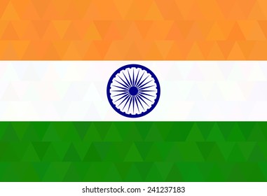 Indian Flag Geometric Style Vector Illustration: เวกเตอร์สต็อก (ปลอดค่า ...