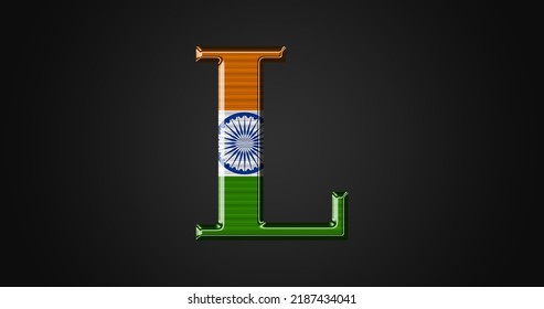 Indian Flag Pattern 3d Letter L Stock Illustration 2187434041 ...