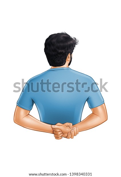 Indian Man Back View Isolated : illustration de stock 1398340331 ...