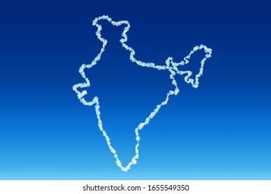Indian Map Cloud Isolated Sky Background Stock Illustration 1655549350 ...