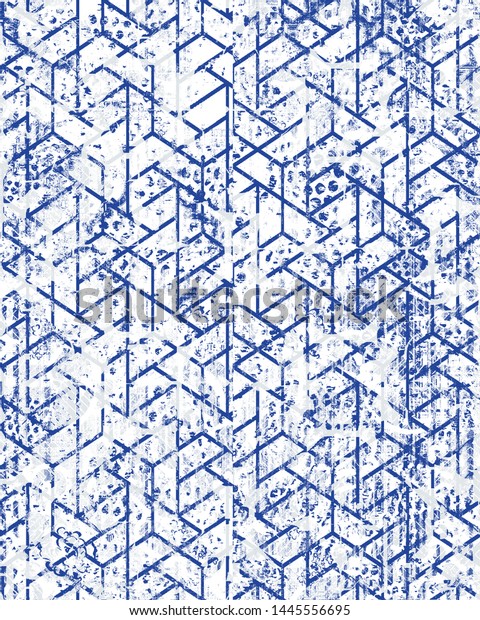 Indigo Fabric Texture Seamless Pattern Design Stok İllüstrasyon ...