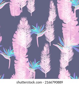 Indigo Pattern Background Blue Tropical Exotic Stock Illustration ...