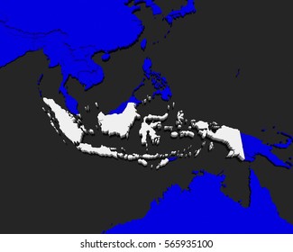 Indonesia Map 3d Rendering: ภาพประกอบสต็อก 565935100 | Shutterstock