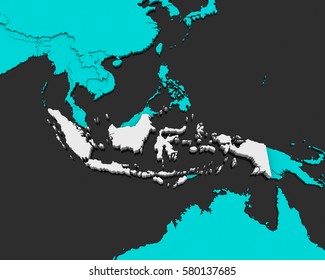Indonesia Map 3d Rendering Stock Illustration 580137685 | Shutterstock
