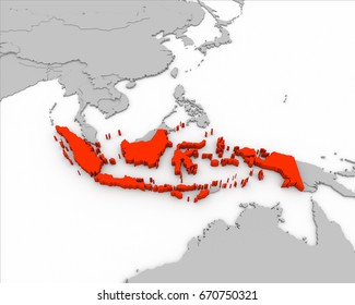 Indonesia Map 3d Rendering: Hình minh họa có sẵn 670750321 | Shutterstock