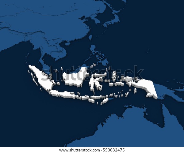 Indonesia Map 3d Rendering Stock Illustration 550032475 | Shutterstock