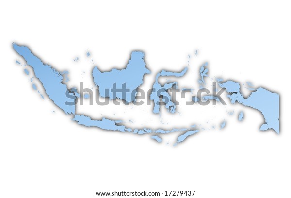Indonesia Map Light Blue Map Shadow Stock Illustration 17279437