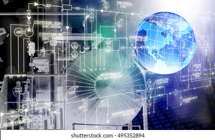 Industrial Engineering Technology Background Stock Illustration 495352894