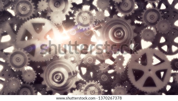 Industrial Mechanical Background Engine Technology Conceptgear Stock ...