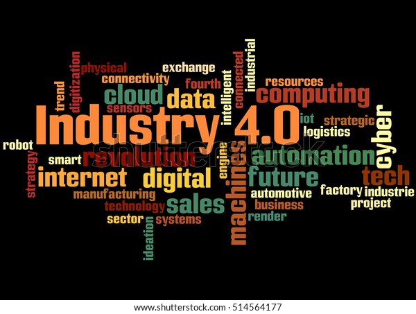 Industry 40 Word Cloud Concept On Stock Illustration 514564177