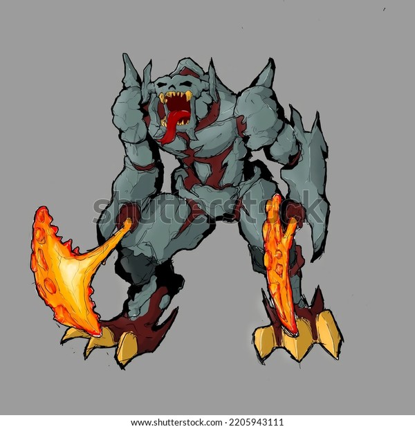 Infernal Creature Armor Built By Rocks Stock Illustration 2205943111 ...