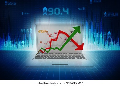Financial Graph Technology Element On Mobile Stock Illustration ...