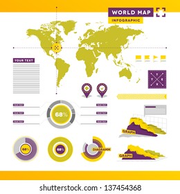 Infographics Map Showing Different Locations Stock Vector (Royalty Free ...