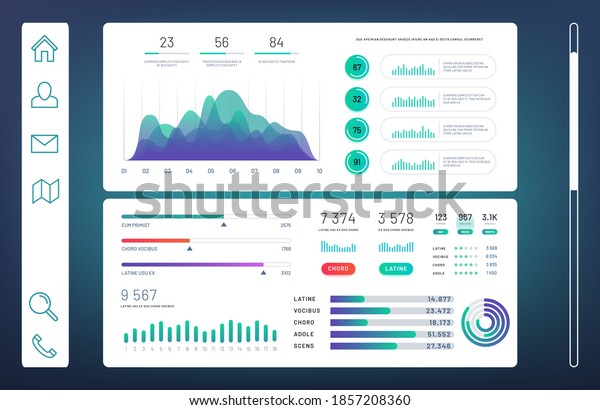 Infographic Dashboard Web Admin Panel Info Stock Illustration ...